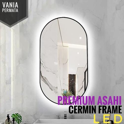 Jual Cermin Frame Besi Oval Led Kamar Mandi Wastafel Make Up Kaca ...
