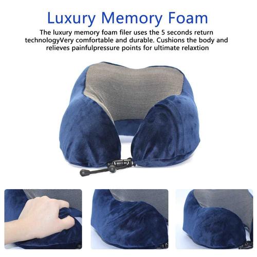 Jual SEREQI Bantal Leher Memory Foam Sandaran Busa Empuk Travel Mobil ...