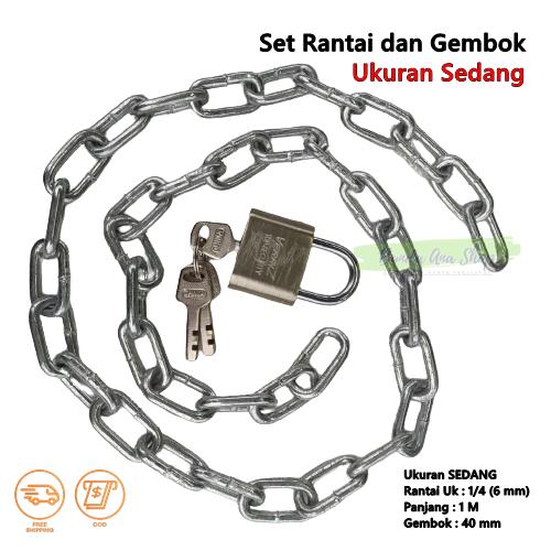 Promo Set Rantai dan Gembok - Rantai Besi Tahan Karat - Rantai kapal ...
