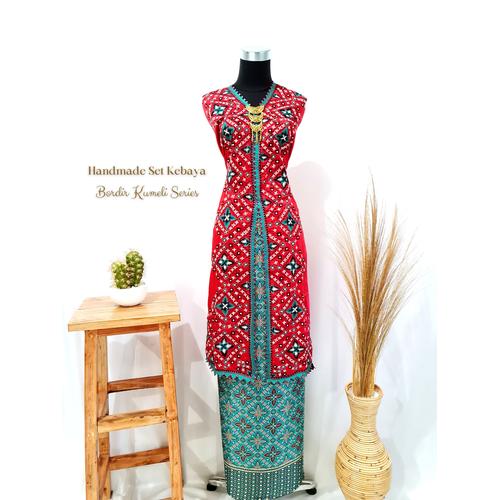 Jual Bahan Setelan Long Kebaya Bordir Handmade Panjang Kumeli Series ...