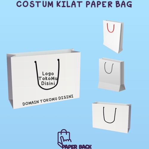 Jual Paperbag Putih Art Carton Custom Logo Olshop / Paper Bag Cetak ...