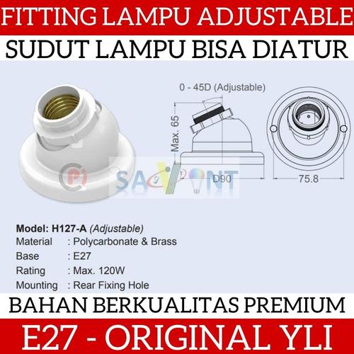 Jual Fitting Lampu Tempel E27 Rotary Adjustable Bisa Atur Sudut Model ...