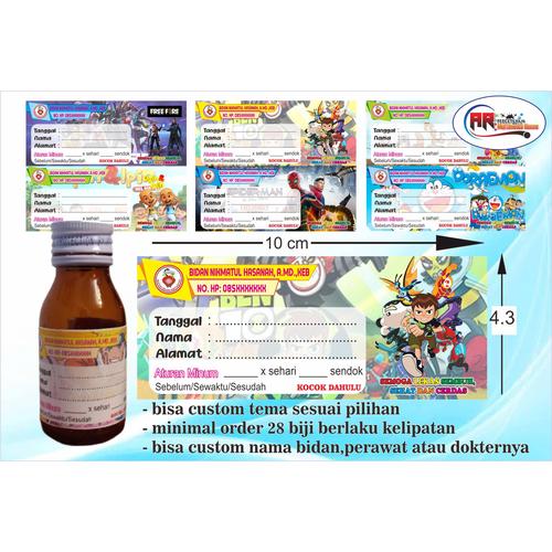 Jual Label obat syrup / label obat sirup / stiker obat / stiker obat ...