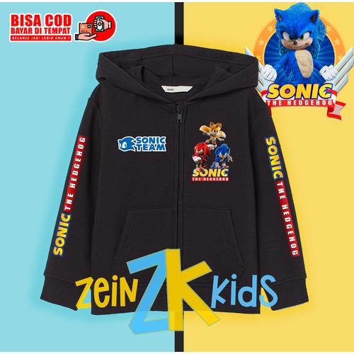 Jual Hoodie Anak Zipper Anak Sonic The Hedgehog Team Sonic - Putih, XL ...