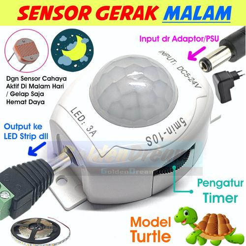 Jual Sensor Gerak Kura-Kura DC 5-24v 3A Saklar Otomatis Lampu Led Strip ...
