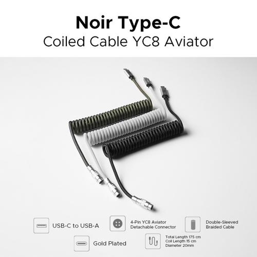 Jual Noir YC8 / YC-8 Coiled Aviator Cable Type-C For Gaming Keyboard ...