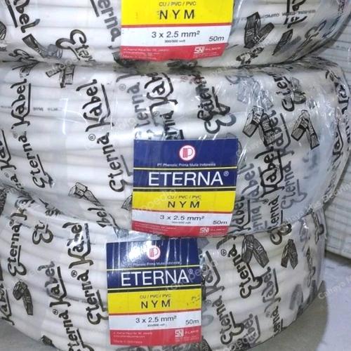 Jual KABEL LISTRIK NYM 3x2,5MM TUNGGAL KAWAT PUTIH ETERNA 1ROLL @100M - Jakarta Pusat - Cahaya ...