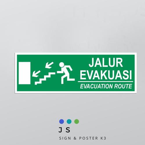 Jual STICKER K3 SAFETYSIGN - EVAKUASI TURUN TANGGA KIRI - 2 BAHASA - S ...