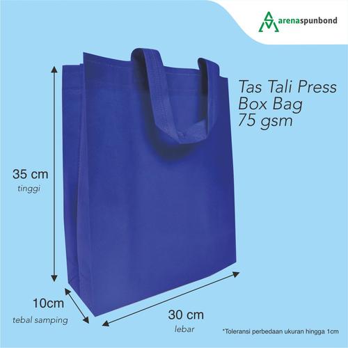 Jual Goodie Bag bisa Custom Polos Tas Spunbond Box Bag 30x35x10cm 75gsm ...