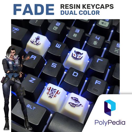Jual Valorant Fade Resin Keycaps Dual Color - Base Hitam - Kab ...