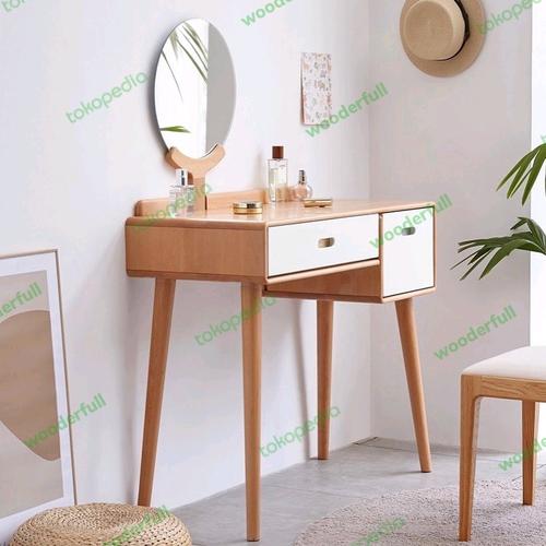 Jual Meja rias Minimalis modern Aesthetic kayu jati Vanity table makeup - Kab. Jepara ...