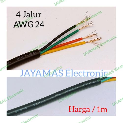 Jual Kabel 4 jalur AWG24 kabel isi 4 AWG 24 bulat 4C isi 4 warna per meter - Kab. Tangerang ...