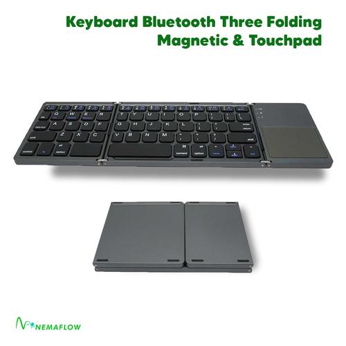 Jual Wireless Keyboard Foldable Bluetooth Keyboard Touchpad Trackpad ...