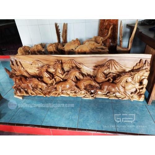 Jual Patung Kuda Relief Kayu Utuh Tanpa Sambung 180x60 cm - Kab. Jepara ...