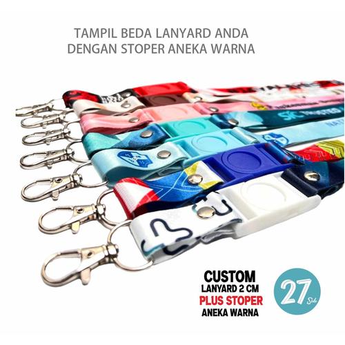 Jual CUSTOM LANYARD 2SISI DIGITAL PRINTING TALI 2CM DENGAN STOPPER ...