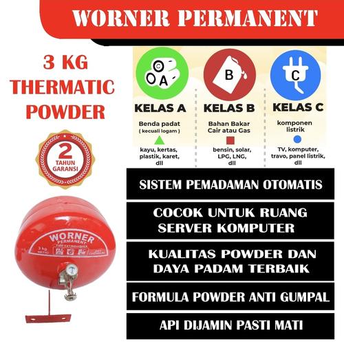 Jual Apar pemadam otomatis thermatic termatik 3 kg powder worner ...