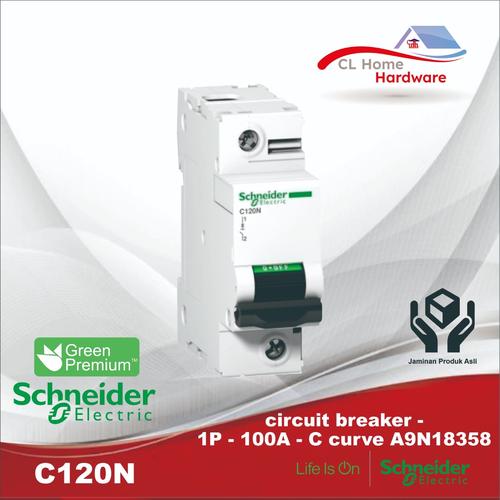 Jual MCB 1P 100A C120N 1 Phase 100 Ampere 10KA Schneider A9N18358 - Jakarta Barat - CL home ...