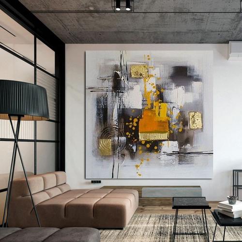 Jual lukisan abstrak modern dinding art handmade - Tanpa bingkai - Kab ...