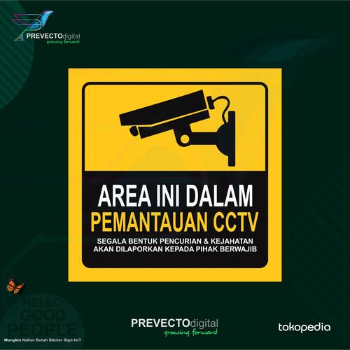 Jual Sticker Sign Area Ini Diawasi CCTV 24 Jam - 10x10cm - Jakarta ...