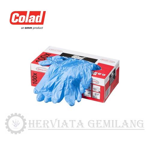 Jual Colad Disposable Nitrile Gloves 100 pcs (Blue) / Sarung Tangan ...