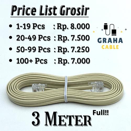 Jual Kabel LINE Telpon + Pin RJ11 3 Meter - Jakarta Timur - Graha Cable ...