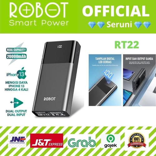 Jual (SERUNI) POWERBANK ROBOT RT22 20000MAH DIGITAL LED - Kota Malang ...