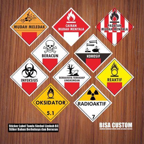 Jual STICKER SAFETY SIGN RAMBUlIMBAH B3, LABEL TANDA SIMBOL LIMBAH B3 ...