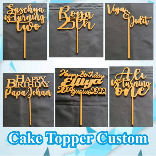 Jual Cake Topper Custom Nama 3D Print - 12 cm, Putih - Kota Blitar ...