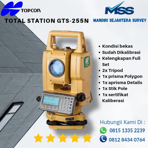 Jual Total Station Topcon GTS-255N Secound / Topcon GTS 255N Bekas Full ...
