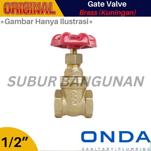 Jual Onda Stop Kran / Gate Valve FH 1/2" Kuningan 1/2 Inch Stop Keran ...