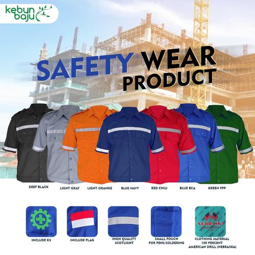 Jual Wearpack Safety Baju Proyek Project K3 Lengan Pendek 7 warna murah ...