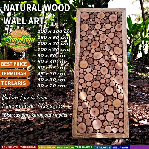 Jual Hiasan dinding kayu teak wood wall art decor wallpaper dinding ...