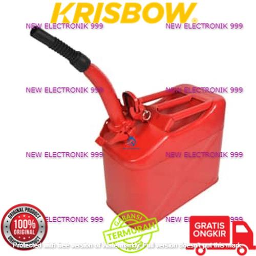 Jual KRISBOW ORI JERIGEN BENSIN & SOLAR 10L BESI METAL LOGAM - RED ...