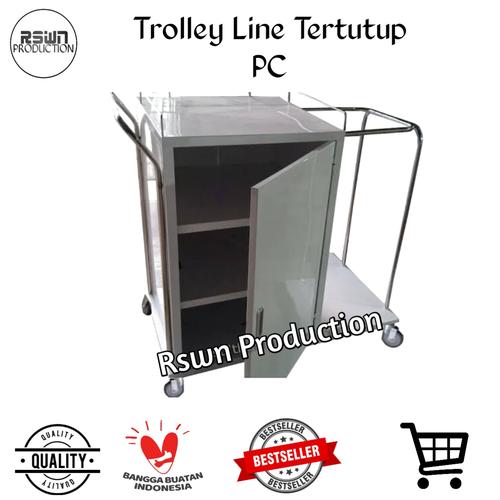 Jual Trolley Linen Tertutup PC || Troli Linen Laundry Tertutup Besi ...