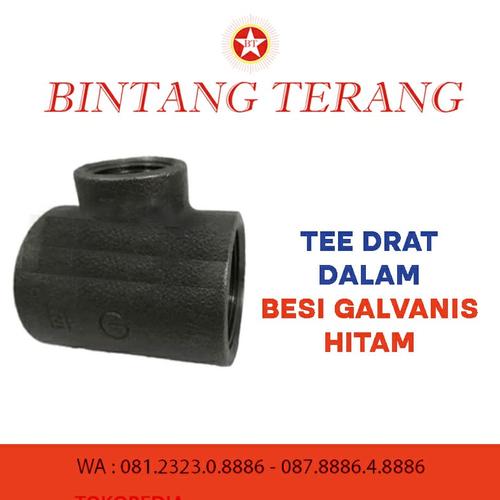 Jual Tee Besi Hitam 3/8" / Tee Drat Dalam Galvanis Hitam 3/8" - Kota ...
