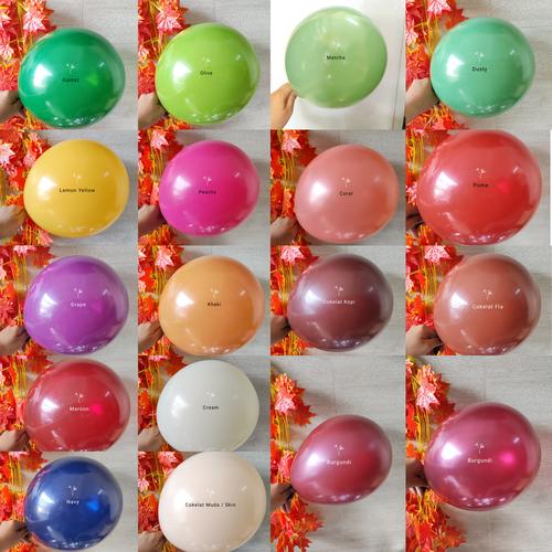 Jual balon latex doff 12 inch doff tebal warna retro pack 1 pak isi 100 ...