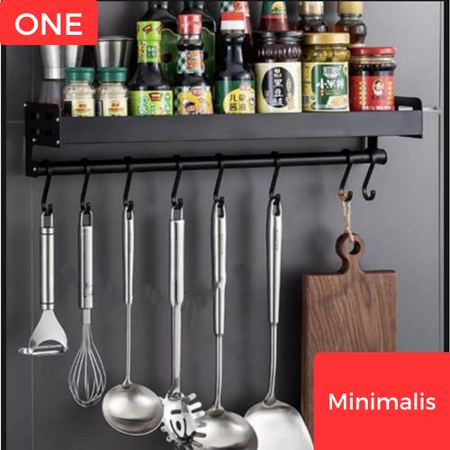 Jual Rak Dapur Dinding Kitchen Rack Bumbu Gantung Aluminium Anti Karat ...