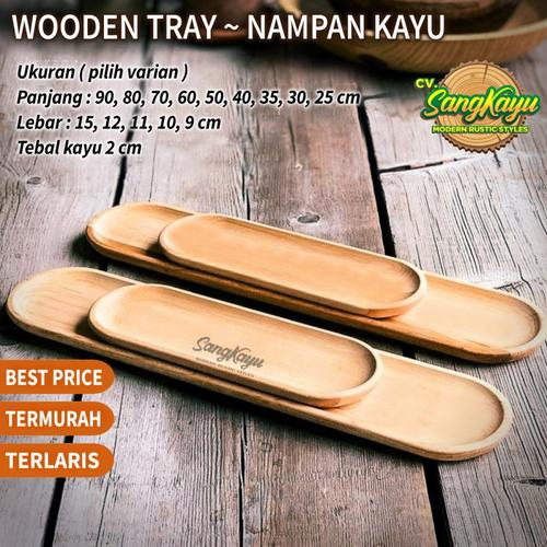 Jual Nampan besar panjang oval piring saji wooden serving plate tray ...