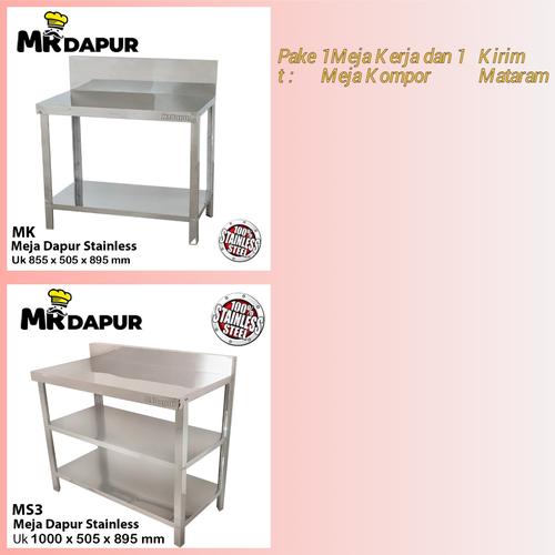 Jual Paket Meja Kerja 3 rak dan Meja Kompor Kirim Lombok packing Kayu ...