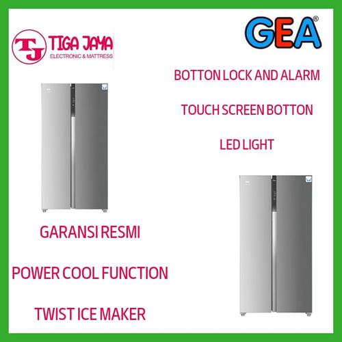 Jual GEA G2D-472 KULKAS SIDE BY SIDE 2 PINTU GEA G2D 472 LITER SILVER ...
