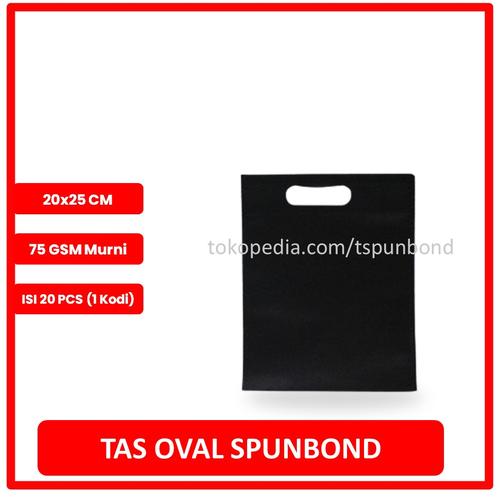 Jual Goodie Bag Spunbond Oval ukuran 20x25 Kodian - Warna Hitam ...