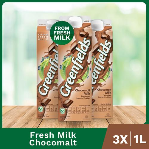 Promo [Triplepack] Susu Segar Greenfields-Fresh Milk Chocomalt 950ml x 3pcs - Jakarta Utara ...