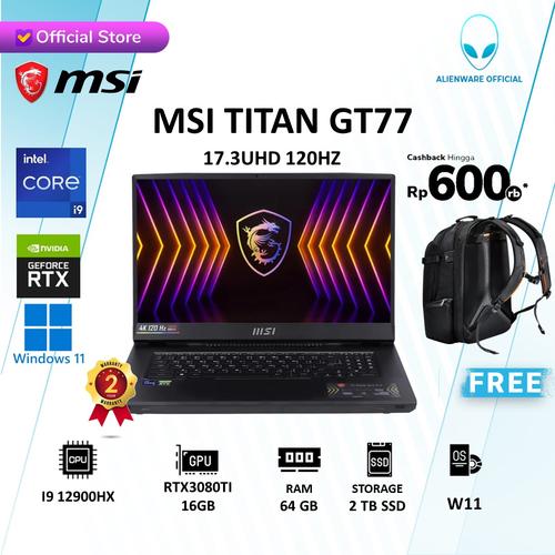 Promo MSI TITAN GT77 RTX3080TI I9 12900HX 64GB 2TBSSD W11 17.3UHD 120HZ ...