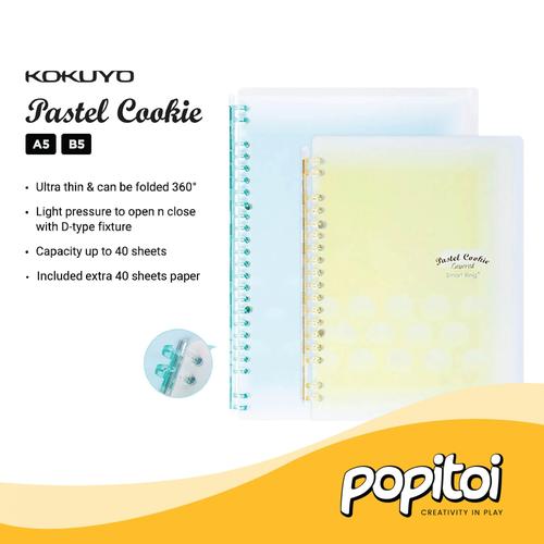 Promo KOKUYO Pastel Cookie SMART RING Loose Leaf Notebook Binder A5 B5 ...