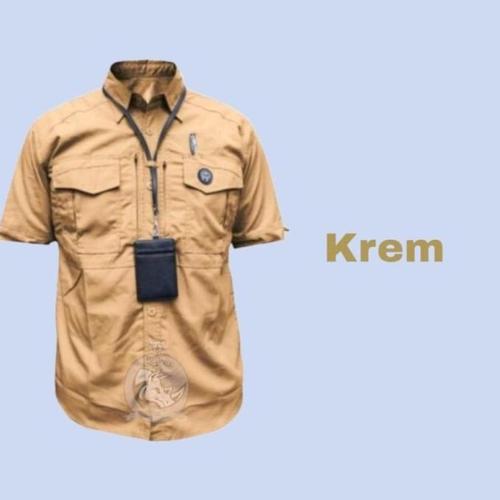 Jual Hem Cream Polos Kantoran Pria Dewasa Pdl Proyek Lapangan Kemeja ...