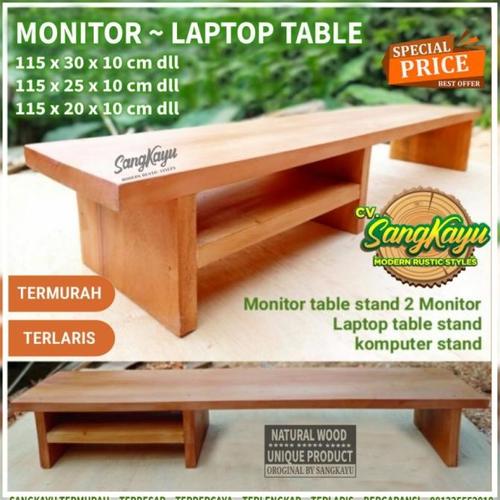 Jual Meja Monitor Table Stand Kayu Meja Laptop Table Meja Kerja Lesehan ...