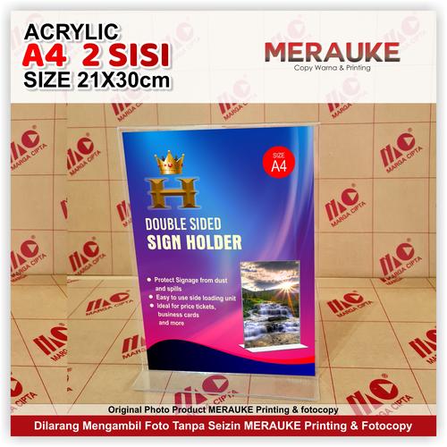 Jual STAND ACRYLIC A4 / STAND AKRILIK / LABEL ACRYLIC / DISPLAY AKRILIK ...
