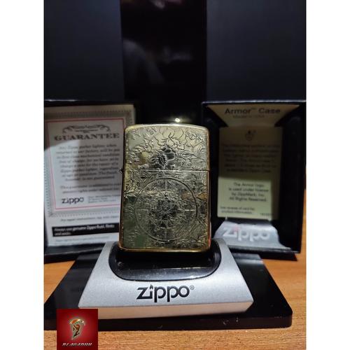 Jual ZIPPO GOLD TEXTURE FLOWER ARMOR BRADFORD ORIGINAL USA - Kota ...
