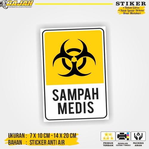 Jual Stiker Label Penanda Tempat Jenis Sampah - Sampah Medis, 7 x 10 ...
