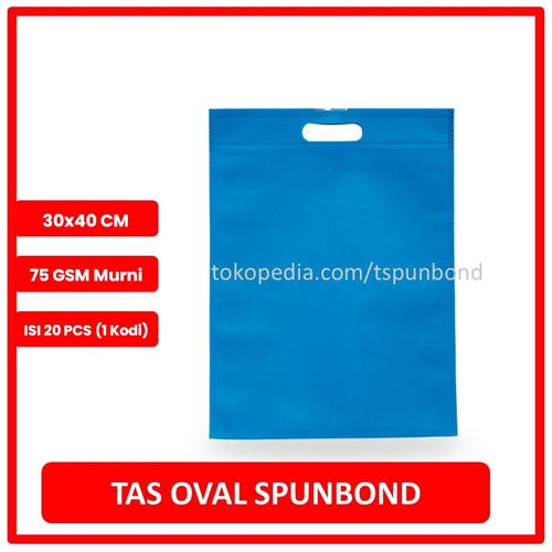 Jual Tote Bag Spunbond Oval ukuran 30x40 Kodian - Warna Biru Pocari ...